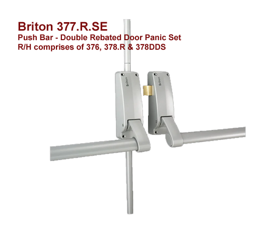 Briton 377.R.SE Pushbar Panic Device - Double Rebated Door Panic Set